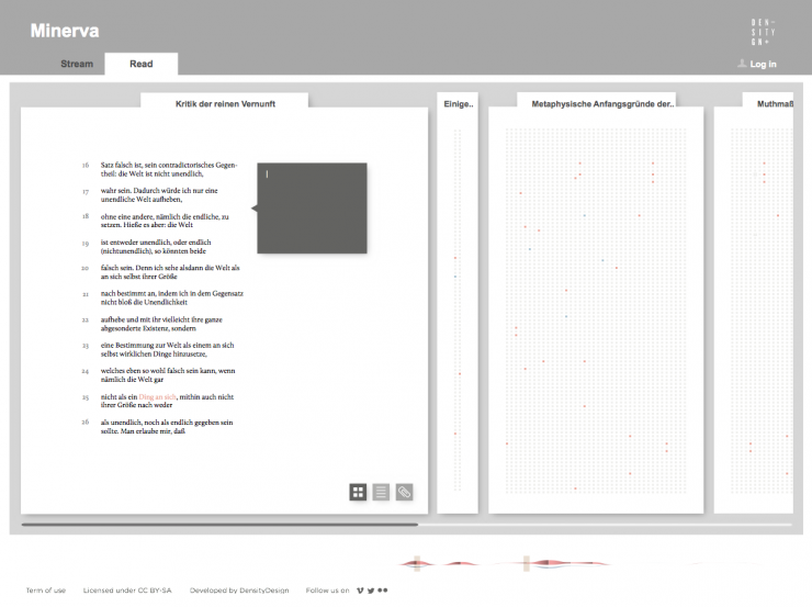 DensityDesign Lab | Minerva – Data visualization to support the interpretation of Kant’s work